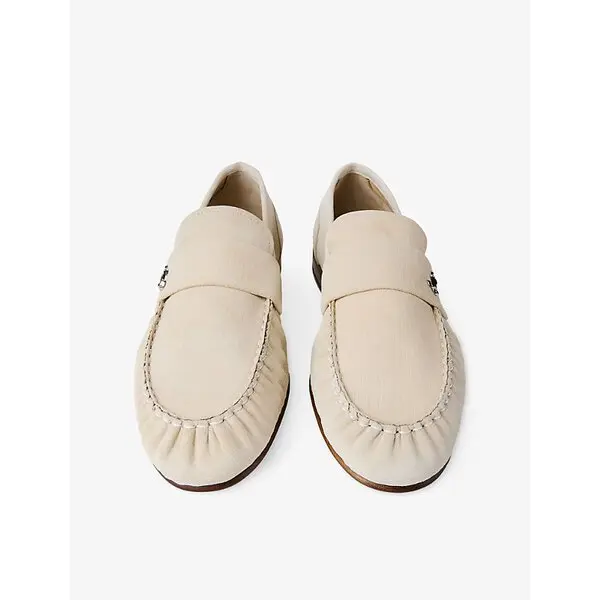 JIMMY CHOO Ellis Etched Velvet Suede Loafers