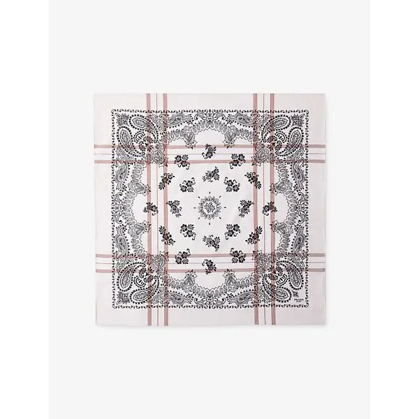 Prada Printed Paisley Cotton Scarf 65 X 65cm - Neutral