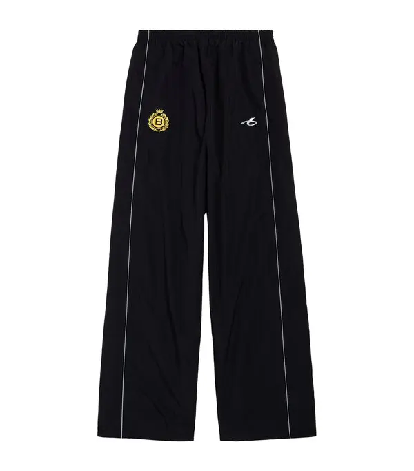 Balenciaga Cotton-blend Technical Trousers With Appliqu