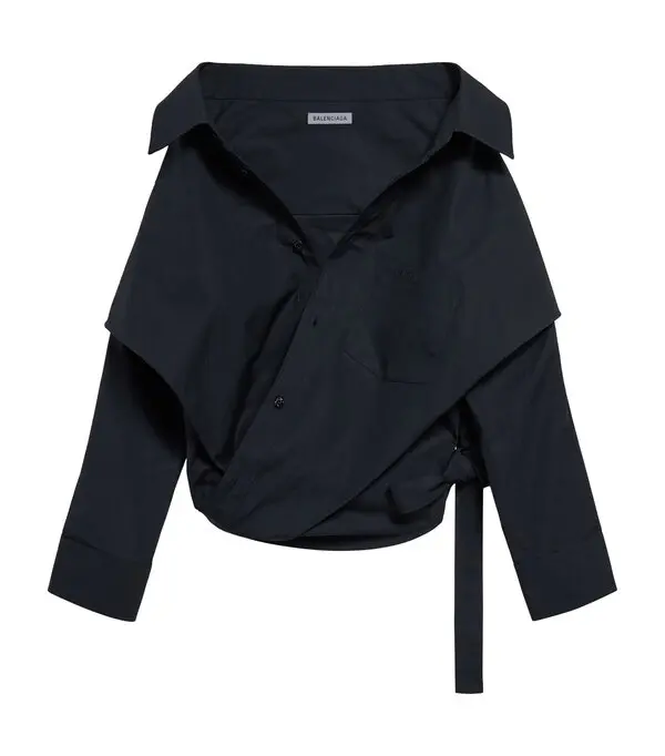 Balenciaga Cotton Off-the-shoulder Asymmetric Shirt