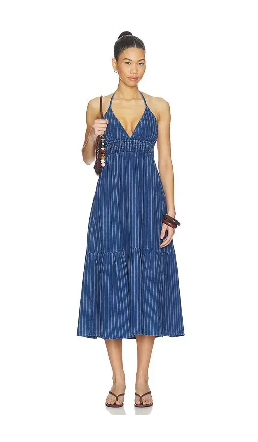 Steve Madden Striped Halterneck Midi Dress