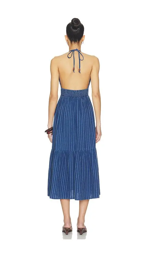 Steve Madden Striped Halterneck Midi Dress