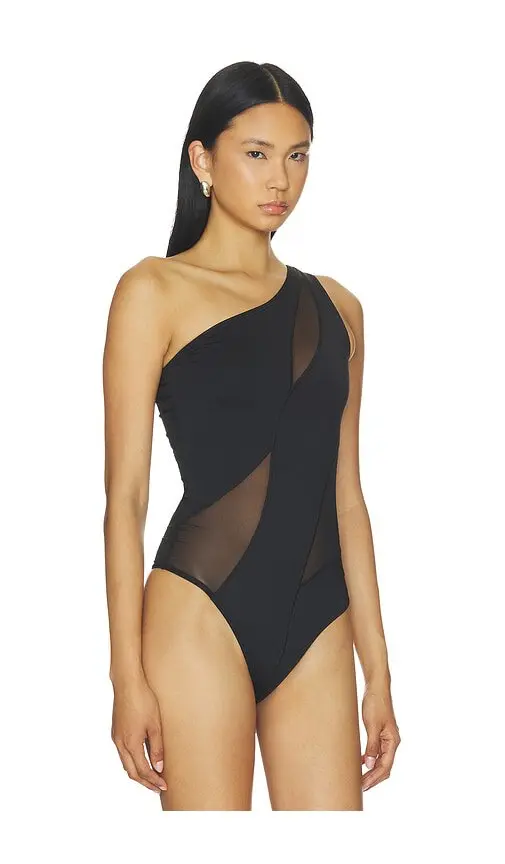 OW Asymmetrical Mesh Bodysuit