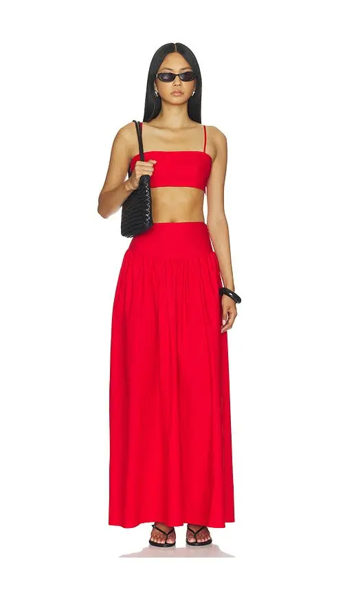 Susana Monaco Poplin Crop String Top - Red