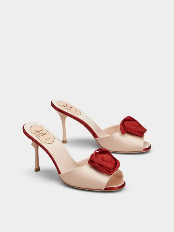 ROGER VIVIER Rose Vivier Mules In Satin