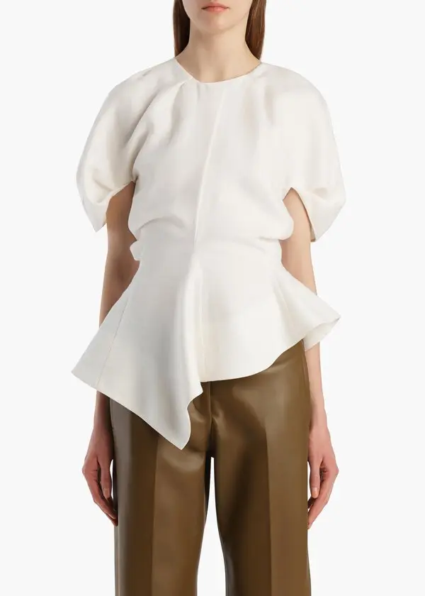 Khaite Rumi Draped Asymmetrical Hem Top