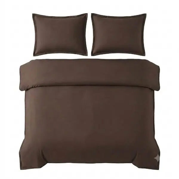 PURE PARIMA Egyptian Cotton-european Linen Duvet Cover Set Earth - Brown