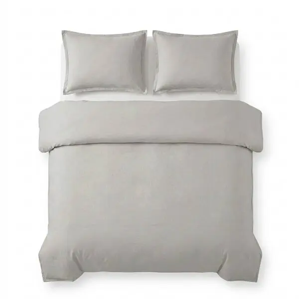 PURE PARIMA Egyptian Cotton-european Linen Duvet Cover Set Moon - Grey