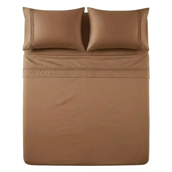 PURE PARIMA Triple Luxe Sateen Sheet Set- Caramel - Brown