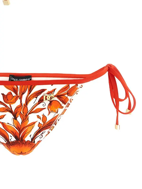 Dolce & Gabbana Maiolica' Print Triangle Bikini