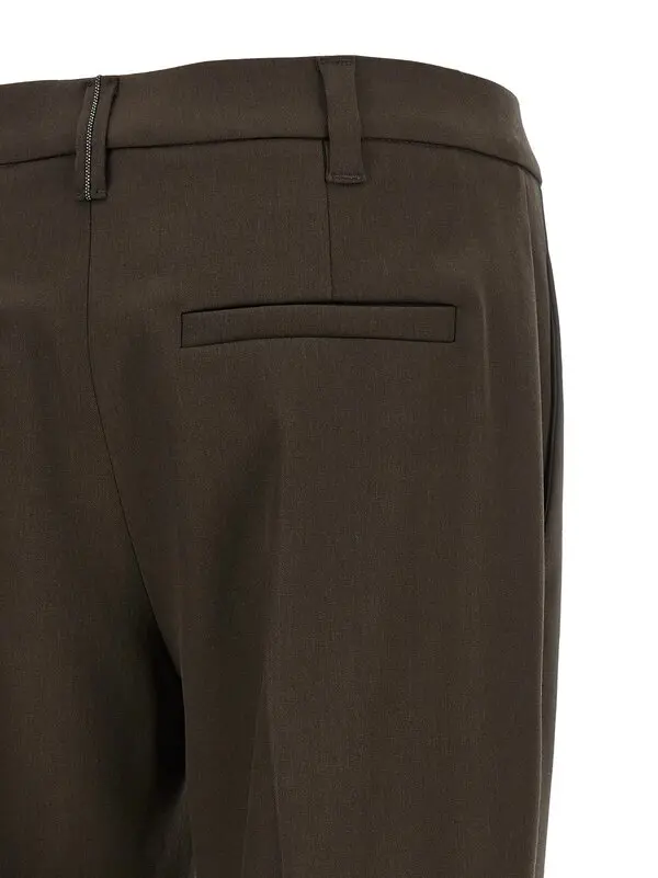 Brunello Cucinelli Virgin Wool Monile Trousers