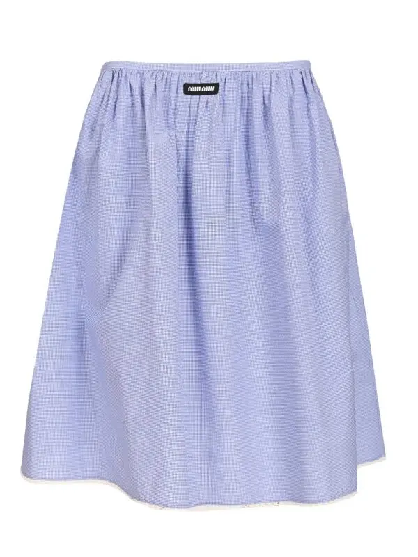 Miu Miu Flared Gingham Skirt - Multicolor