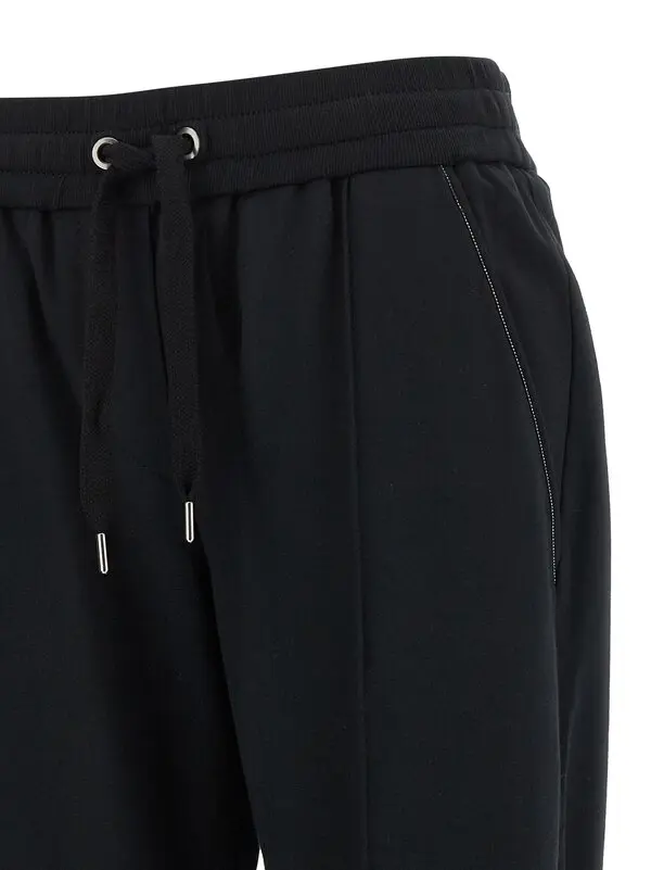 Brunello Cucinelli Light Stretch Cotton Track Joggers - Black