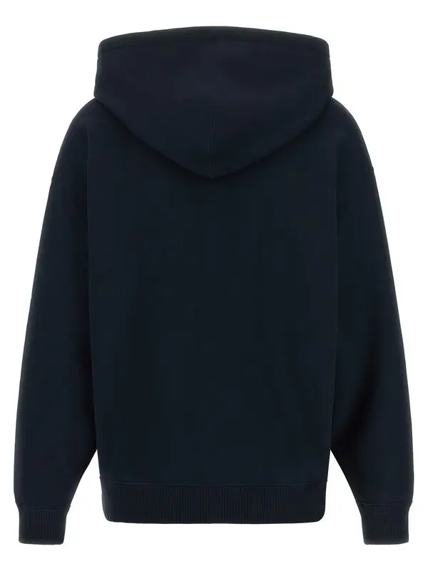 JIL SANDER Cotton Hoodie With Logo Detail - Blue