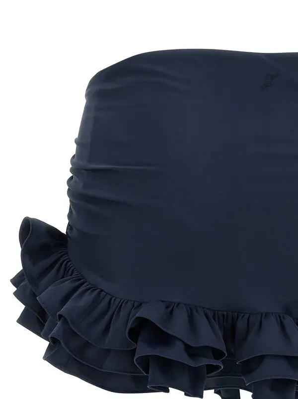 Jacquemus La Mini Jupe Playa Ruffled Asymmetrical Skirt