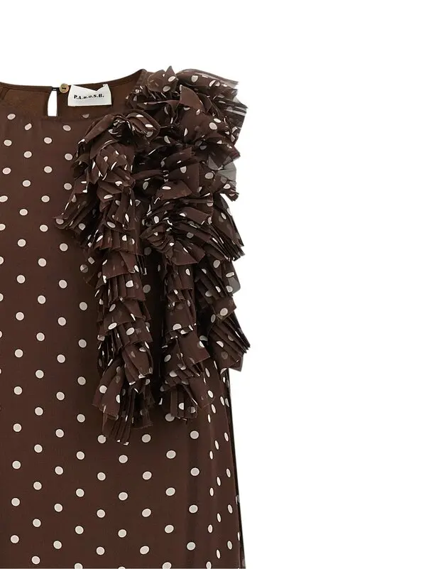 P.a.r.o.s.h Polka Dot Ruffle Dress