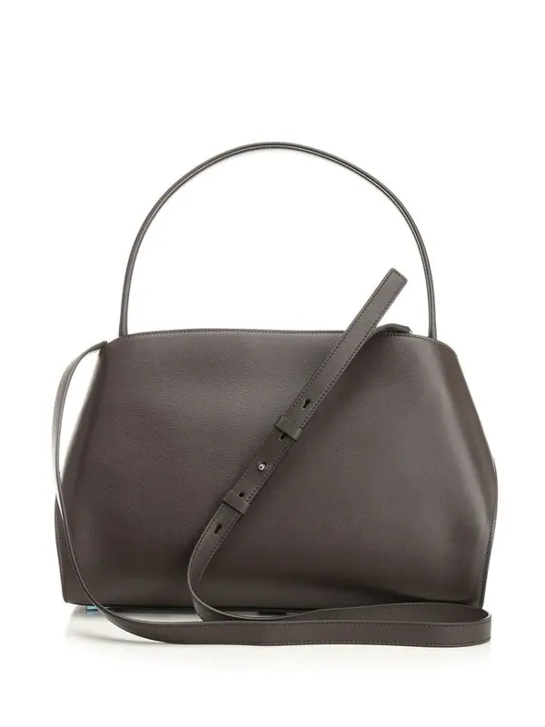 FERRAGAMO Hug Soft Leather Shoulder Bag With Gancini Buckles - Brown