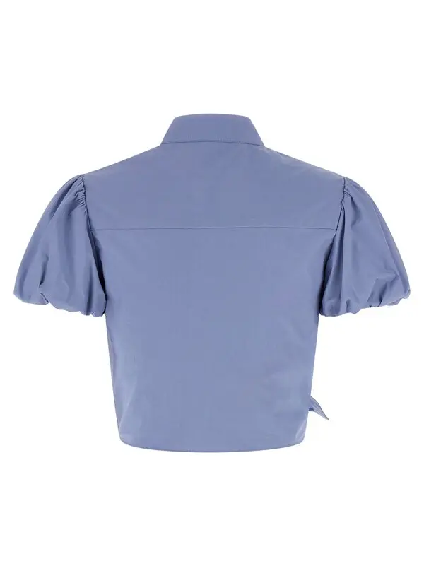 SELF-PORTRAIT Cotton Tie Detail Cropped Top
