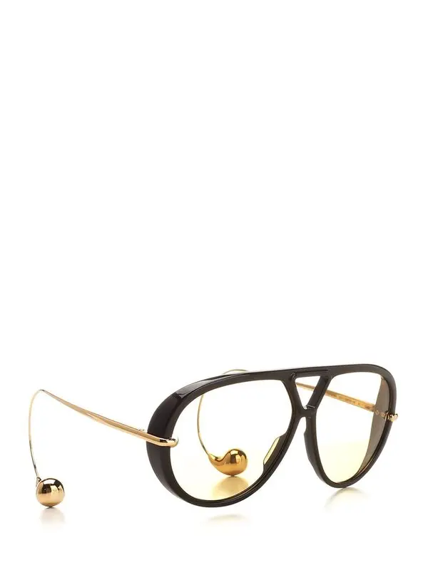 Bottega Veneta Loop Aviator Eyeglasses - Black