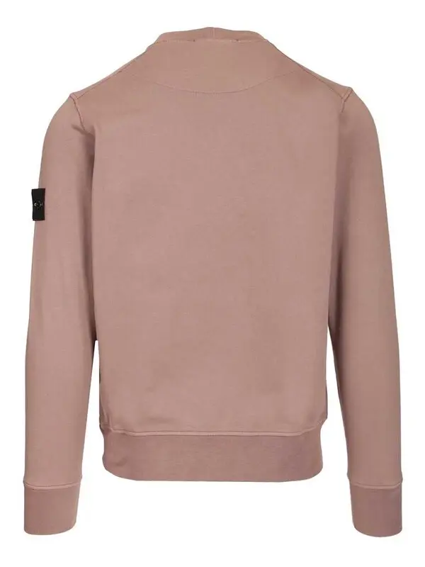 Stone Island Organic Cotton Crewneck Sweatshirt With Logo Patch