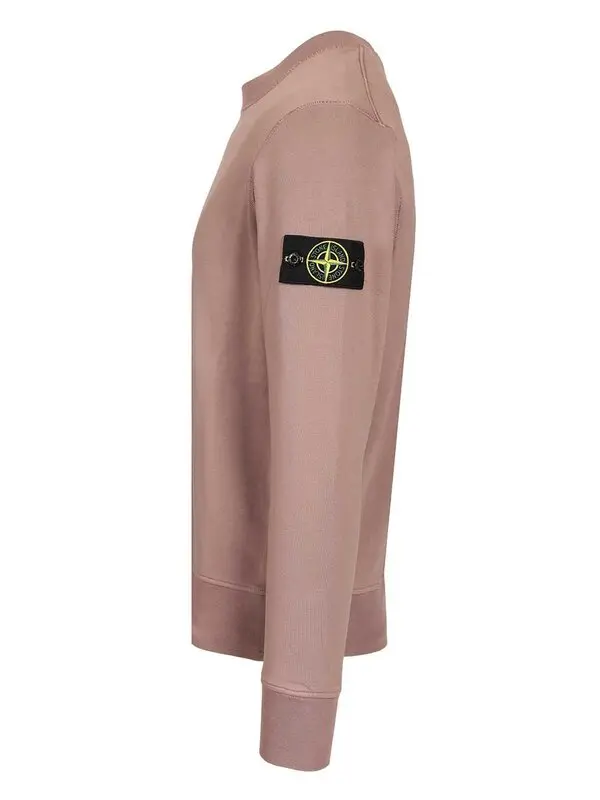 Stone Island Organic Cotton Crewneck Sweatshirt With Logo Patch