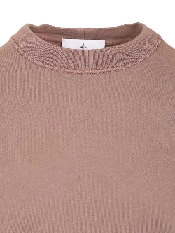 Stone Island Organic Cotton Crewneck Sweatshirt With Logo Patch