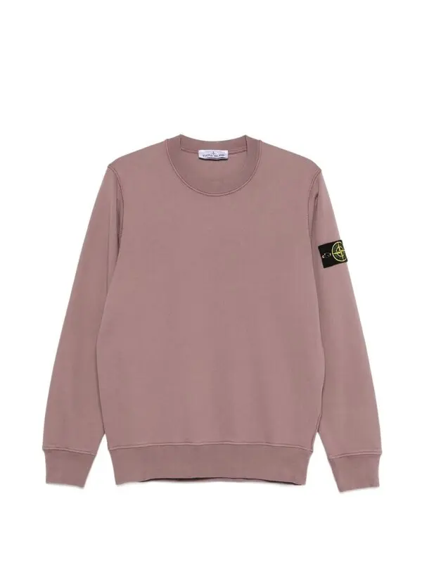 Stone Island Organic Cotton Crewneck Sweatshirt With Logo Patch