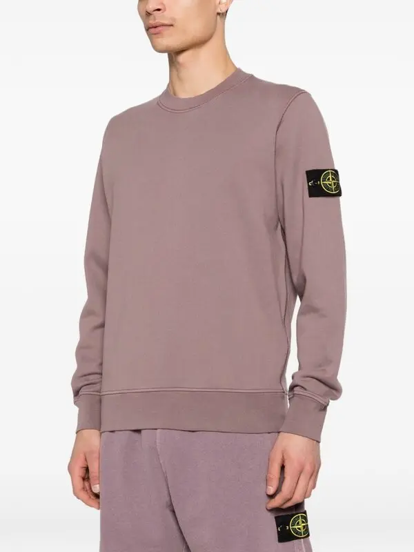 Stone Island Organic Cotton Crewneck Sweatshirt With Logo Patch
