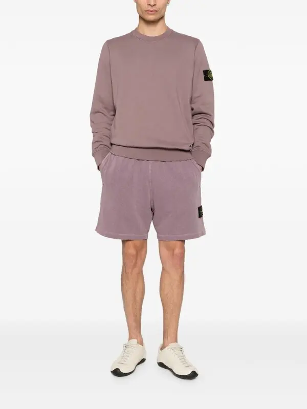Stone Island Organic Cotton Crewneck Sweatshirt With Logo Patch