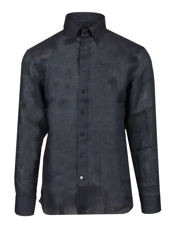 Etro Tailored Linen Shirt - Blue