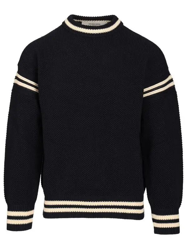 GOLDEN GOOSE Journey" Crew Neck Cotton Sweater - Blue