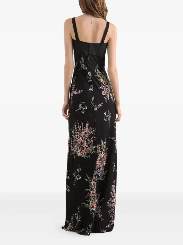 Dolce & Gabbana Long Silk Dress With Floral Print