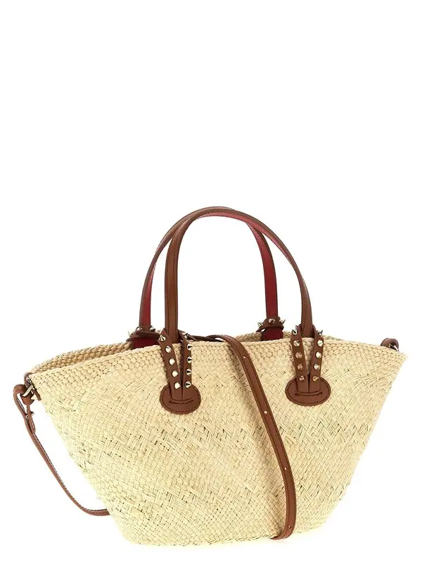 CHRISTIAN LOUBOUTIN Cabata" Mini Handbag In Woven Raffia