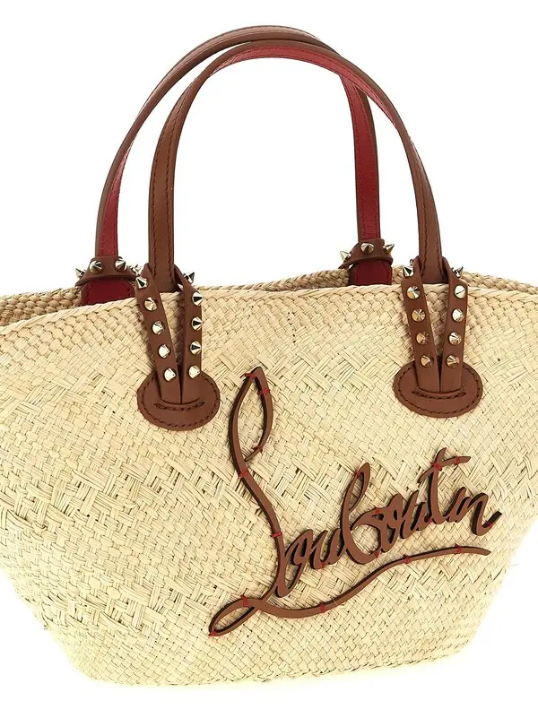 CHRISTIAN LOUBOUTIN Cabata" Mini Handbag In Woven Raffia