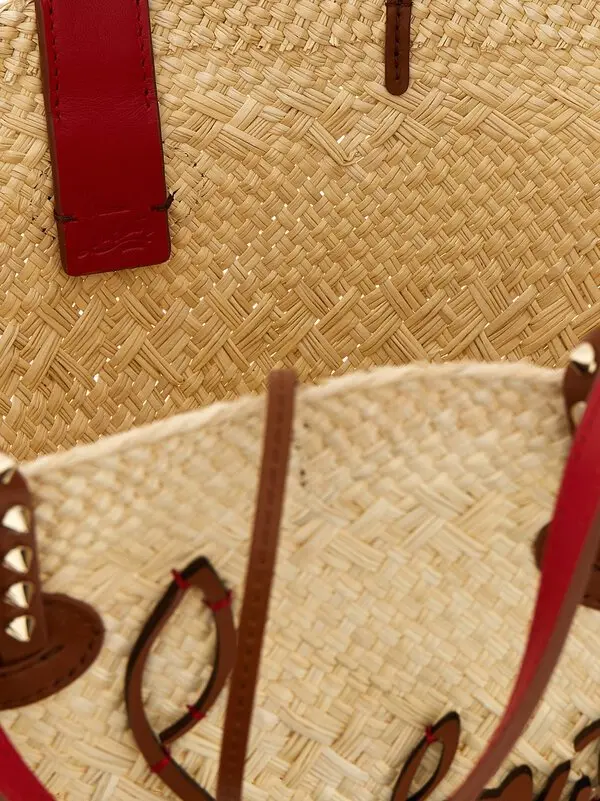 CHRISTIAN LOUBOUTIN Cabata" Mini Handbag In Woven Raffia