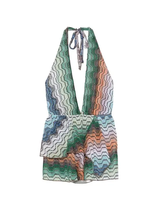 Missoni Zigzag Print Halterneck Cover-up - Multicolor
