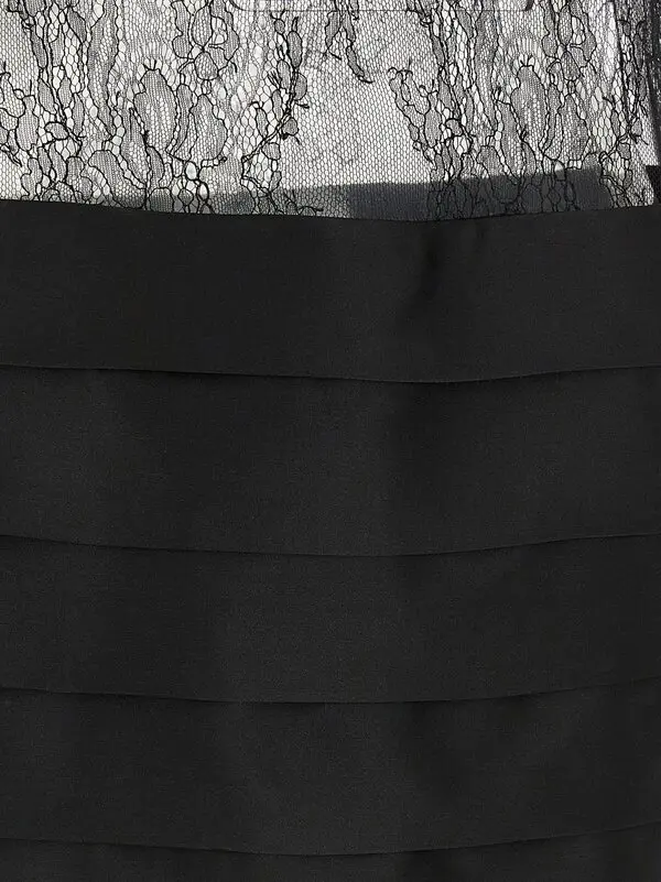 FERRAGAMO Silk Lace Insert Mini Dress