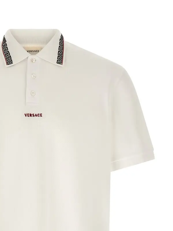 Versace Greca' Polo Shirt - White