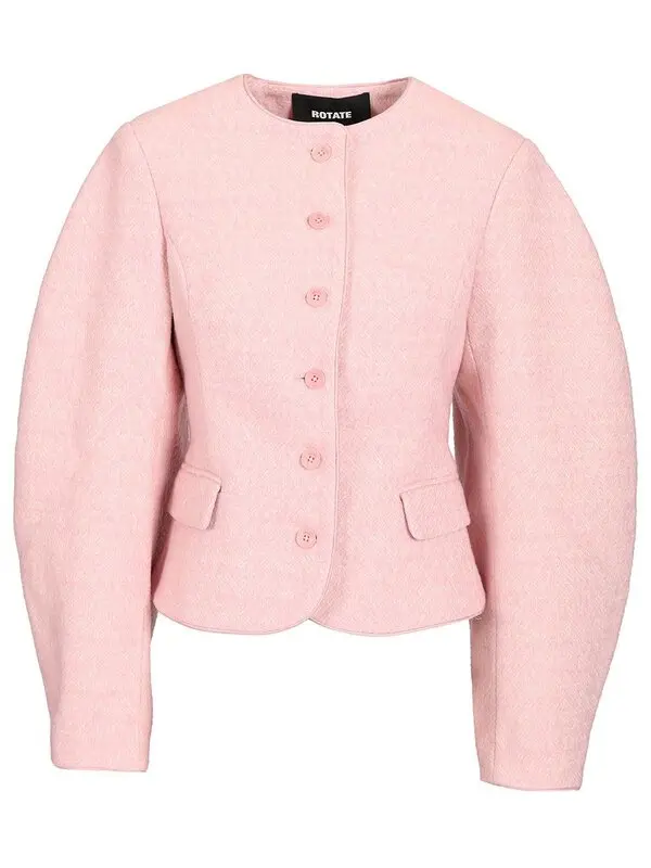 ROTATE BY BIRGER CHRISTENSEN Cocoon Sleeve Textured Bouclé Jacket - Multicolor