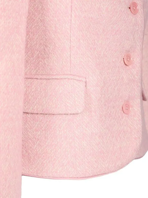 ROTATE BY BIRGER CHRISTENSEN Cocoon Sleeve Textured Bouclé Jacket - Multicolor