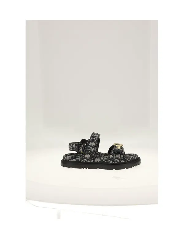 Dior Embossed Logo Slide Sandals - Multicolor