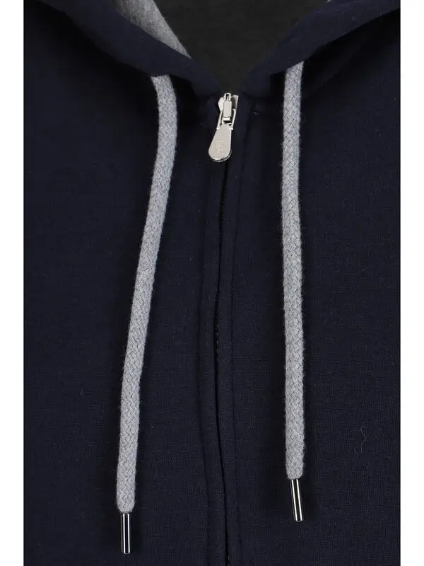 Brunello Cucinelli Monochrome Full-zip Hoodie - Blue