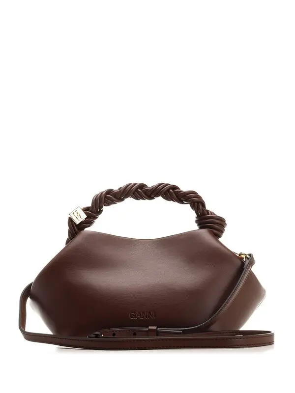 GANNI Bou Recycled Leather Handbag - Brown