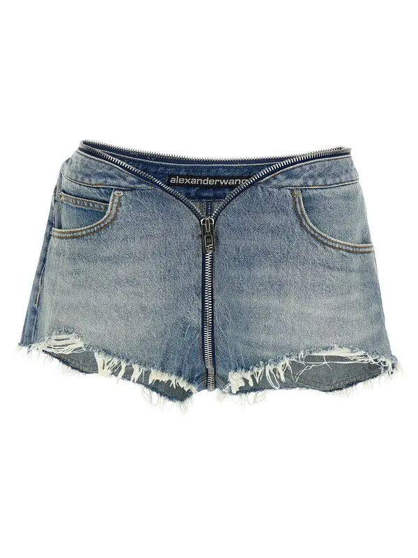 Alexander Wang Zip V-waist' Shorts - Blue