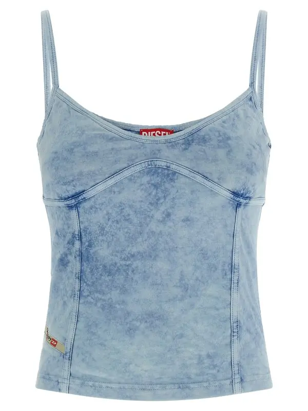 DIESEL® T-ony' Stretch Jersey Sweetheart Neckline Top - Blue