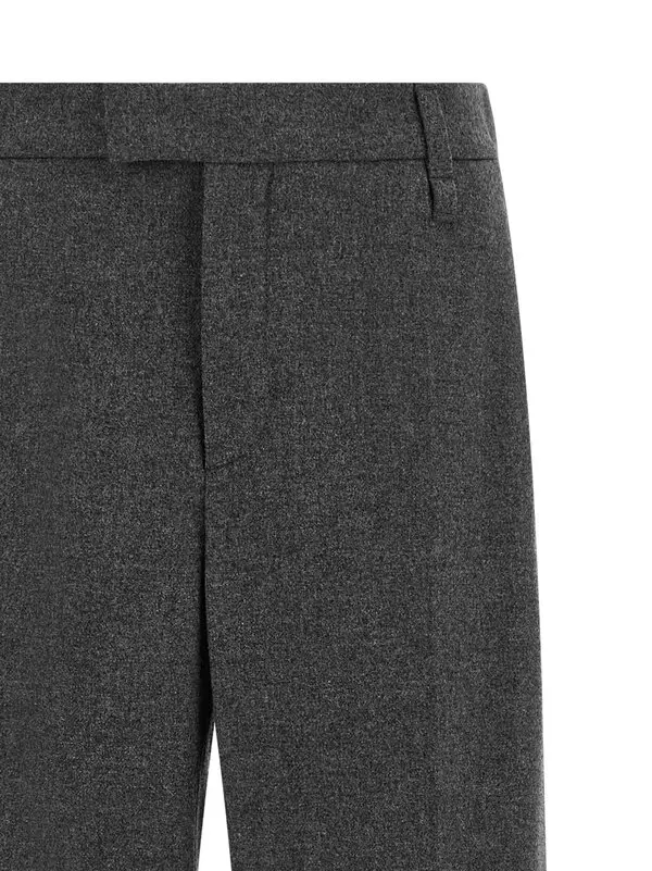 Brunello Cucinelli Wool And Cashmere Mélange Blend Trousers - Gray