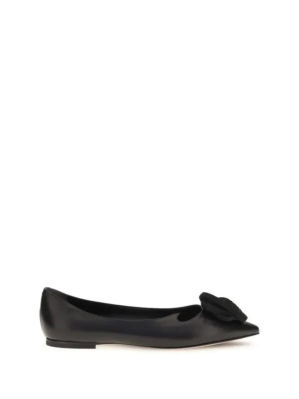 ROGER VIVIER Suede Rose Ballerinas - Black