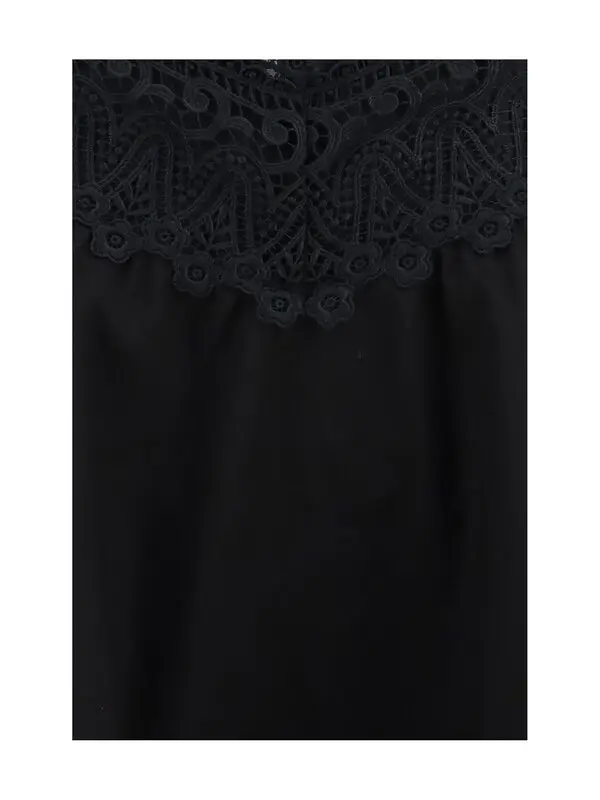 Charo Ruiz Ibiza Aveline Embroidered Lace Trim Short Dress