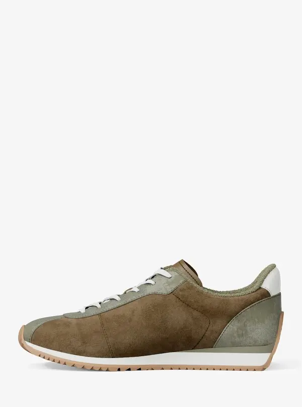 Michael Kors Rhodes Color-block Suede Trainers - Green