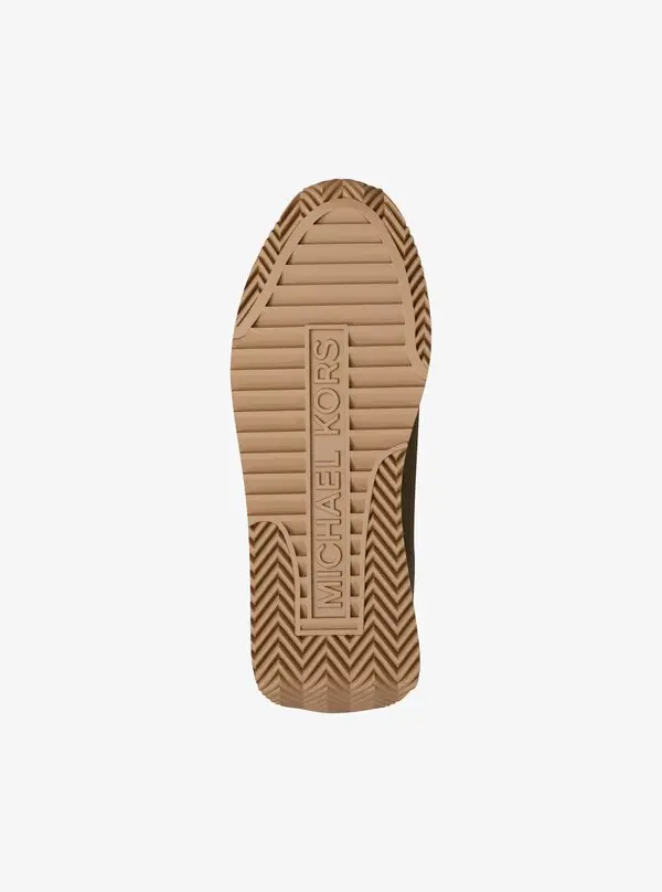 Michael Kors Rhodes Color-block Suede Trainers - Green
